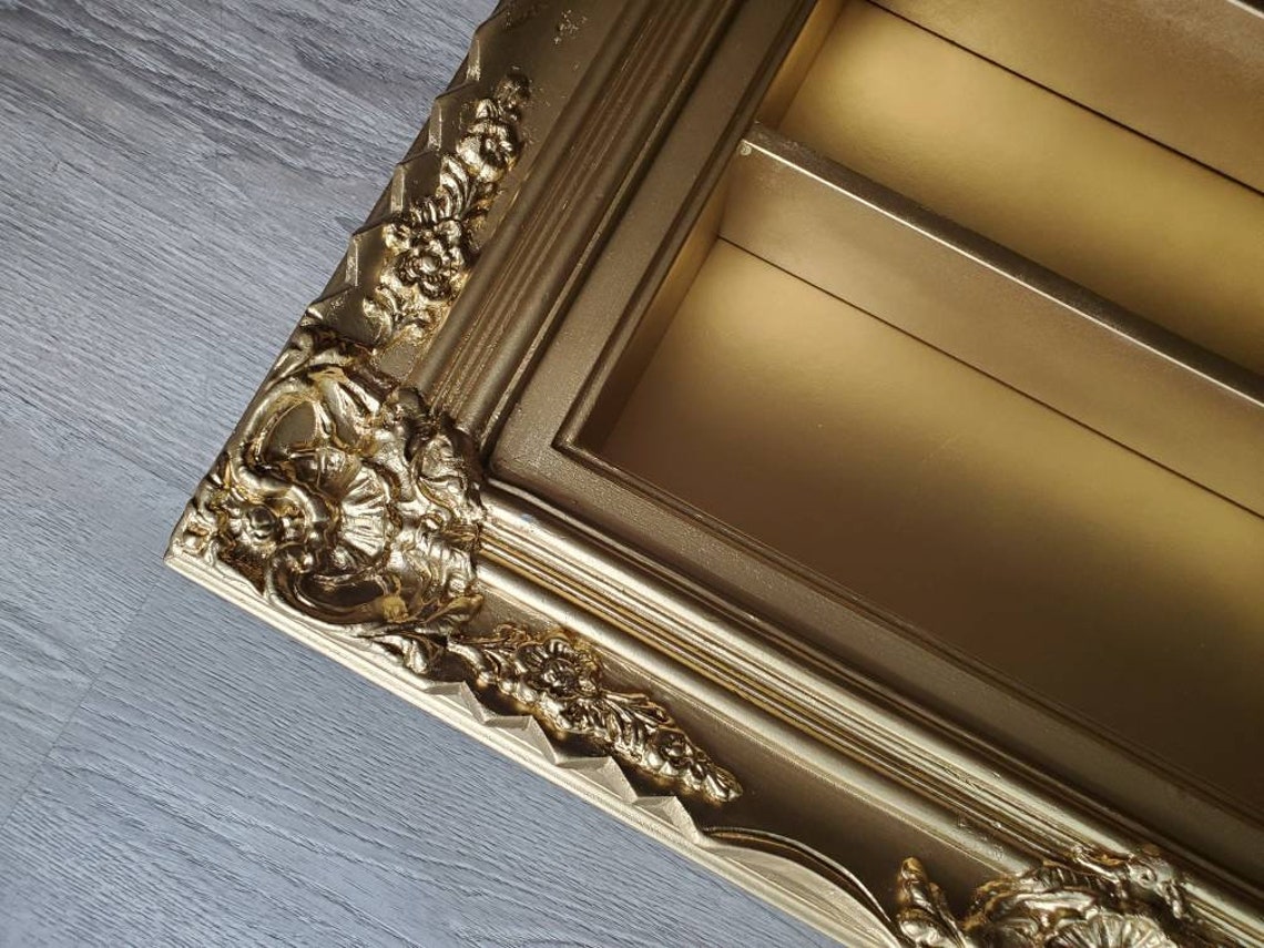 20x24 Ornate Wall Gold Frame Display With Shelves Spice Rack | Etsy