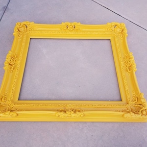 16x20 Bright Yellow Picture Frame, Baroque Ornate Mirror, Shabby Chic ...