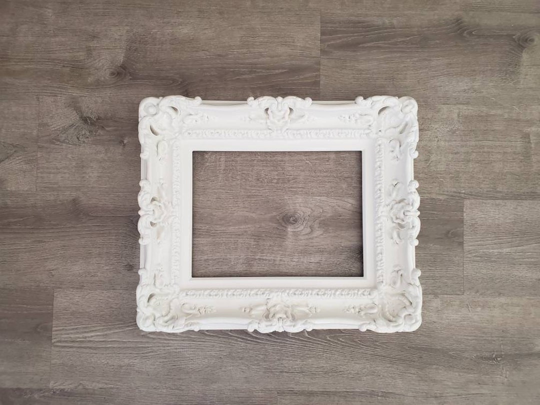 12x16 White Picture Frame, Fancy Frame, Wedding Photo Frame, Baroque ...