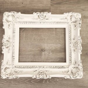 12x16 Vintage Picture Frame, Shabby Chic White Stylish Frame, Ornate ...