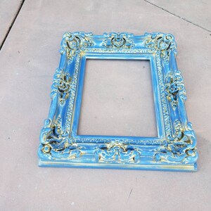 8x10 Shabby Chic Kids Blue Picture Frame, Baroque Art Wall Ornate Frame ...