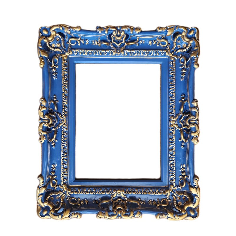 Large Blue Baroque Frame - Etsy