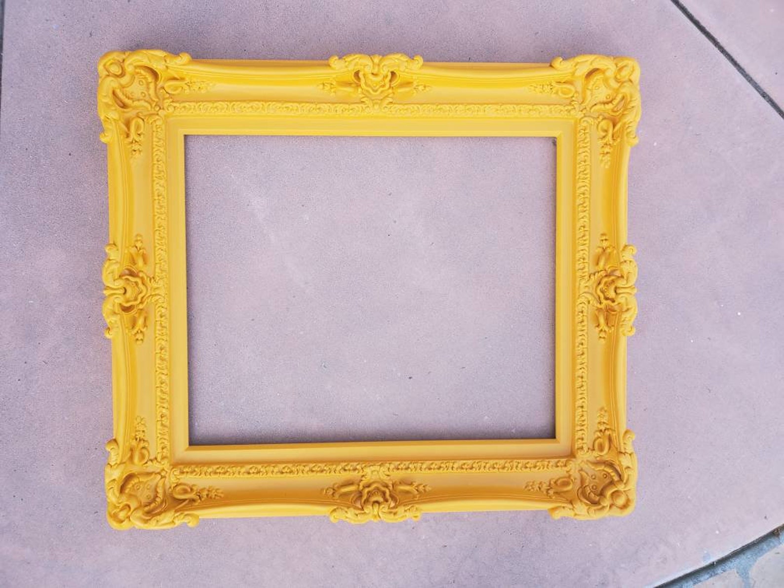 16x20 Bright Yellow Picture Frame Baroque Mirror Shabby Chic - Etsy