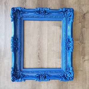 16x20 Bright Blue Picture Frame, Baroque Colorful Fancy Photo Frame ...
