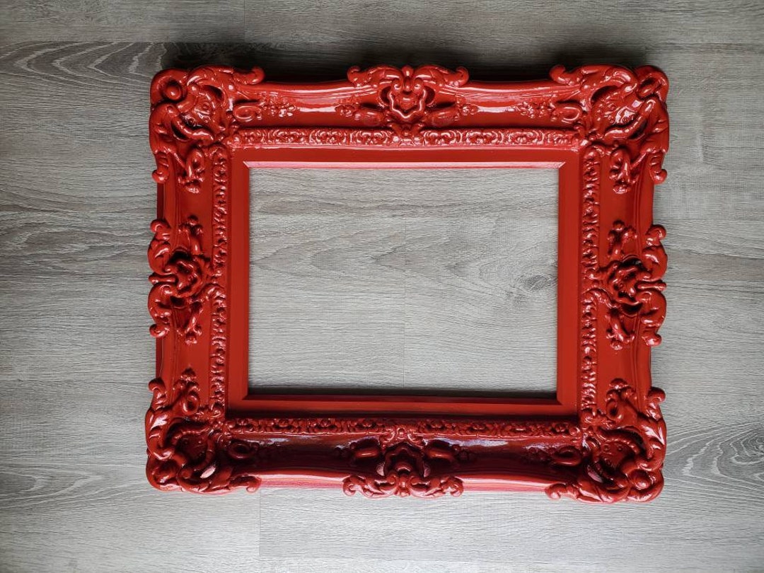 12x16 Dark Red Ornate Picture Frame, Wall Baroque French Chic Frames ...