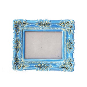 8x10 Shabby Chic Kids Blue Picture Frame, Baroque Art Wall Ornate Frame ...