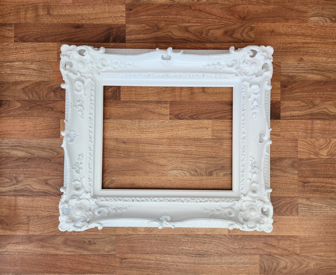16x20 White Frame, Wedding Frame, Photo Frame, Baroque Frame, Ornate ...