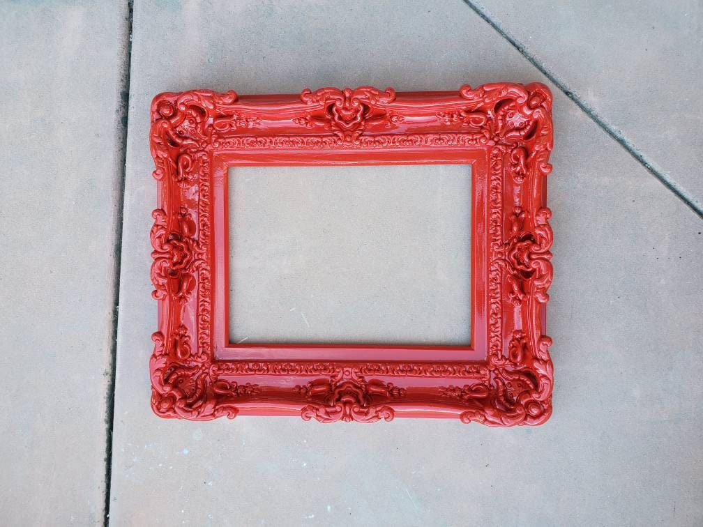 12x16 Bright Red Ornate Picture Frame Baroque Mirror French | Etsy