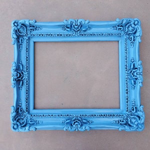 16x20 Vintage Blue Picture Frame, Antique Blue Ornate Wall Photo Frame ...