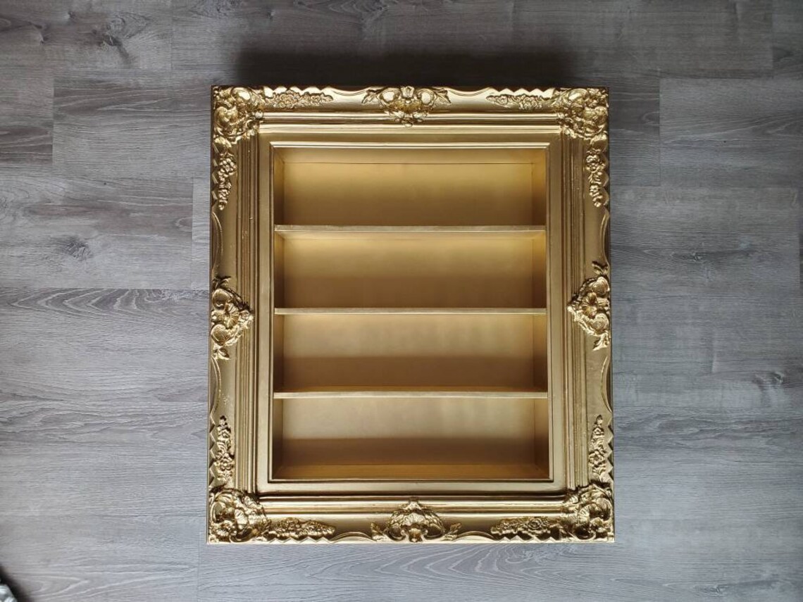 20x24 Ornate Wall Gold Frame Display With Shelves Spice Rack | Etsy