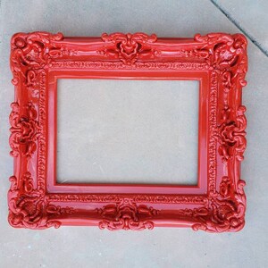 12x16 Bright Red Ornate Picture Frame, Ornate Baroque Style Mirror ...