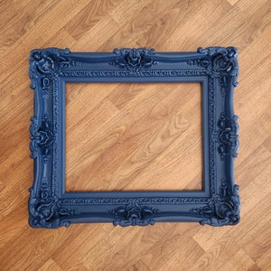 16x20 Blue Picture Frame, Baroque Photo Frame, Ornate Mirror, Modern ...