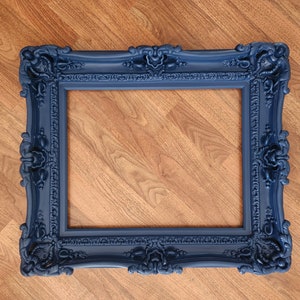16x20 Blue Picture Frame, Baroque Photo Frame, Ornate Mirror, Modern ...