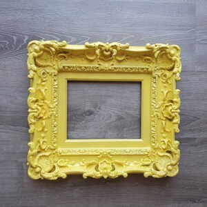 8.5x11 Yellow Frame, Ornate Frame, Baroque Picture Frame, Art Wall ...