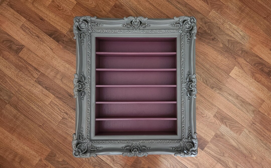 20x24 Gray Ornate Hanging Frame Display With Shelves, Nail Polish ...