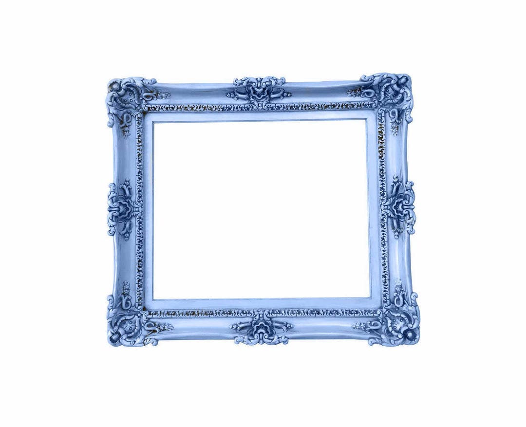16x20 Vintage Baby Blue Picture Frame, Antique Blue Frame, Ornate Wall ...