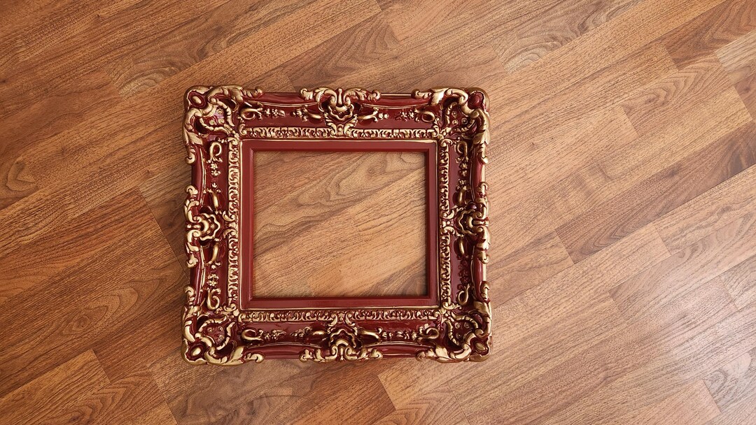 12x16 Red Gold Ornate Picture Frame, Wall Baroque French Chic Frames ...