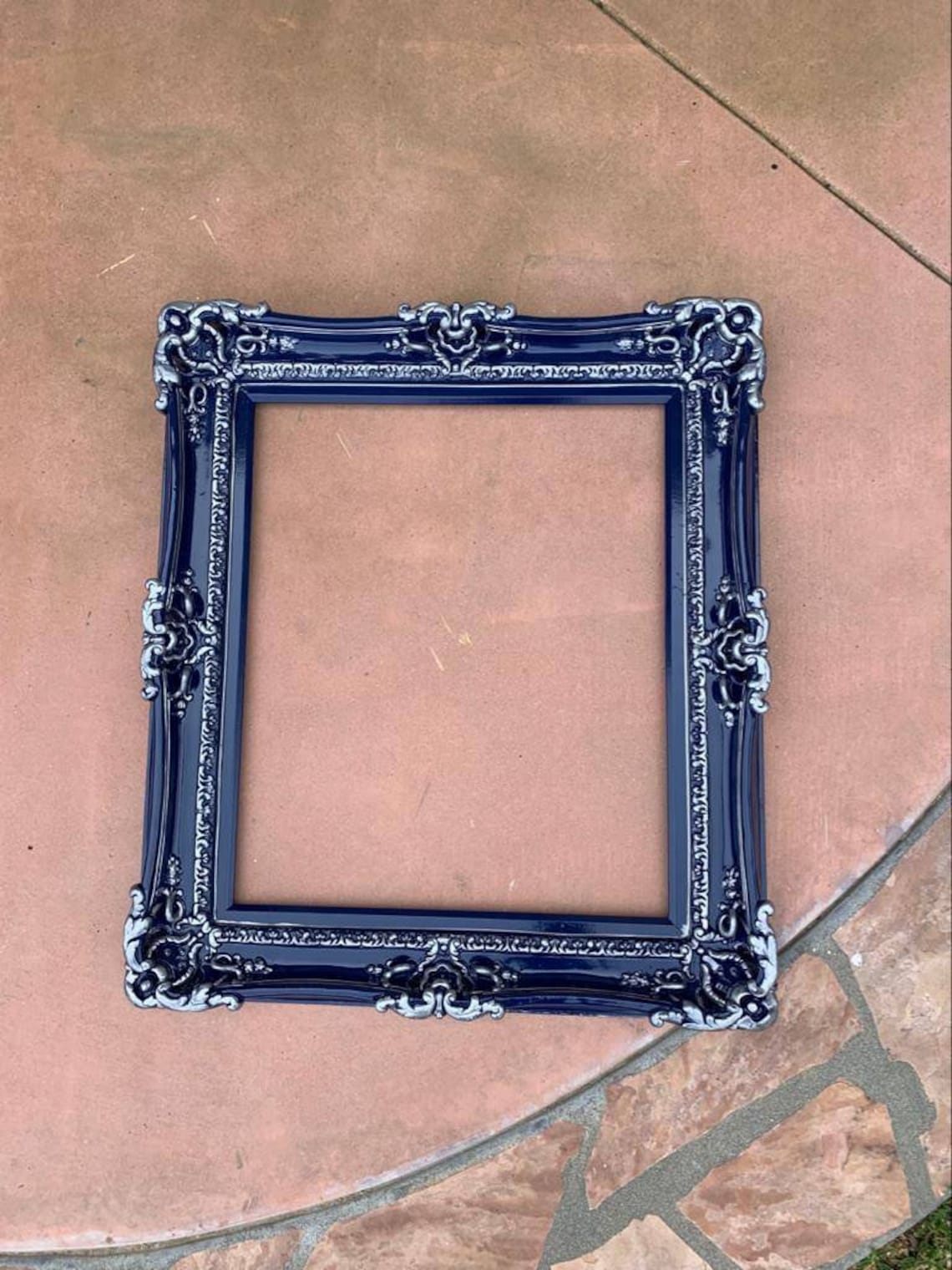 16x20 Navy Blue Picture Frame Baroque Frames Shabby Chic | Etsy