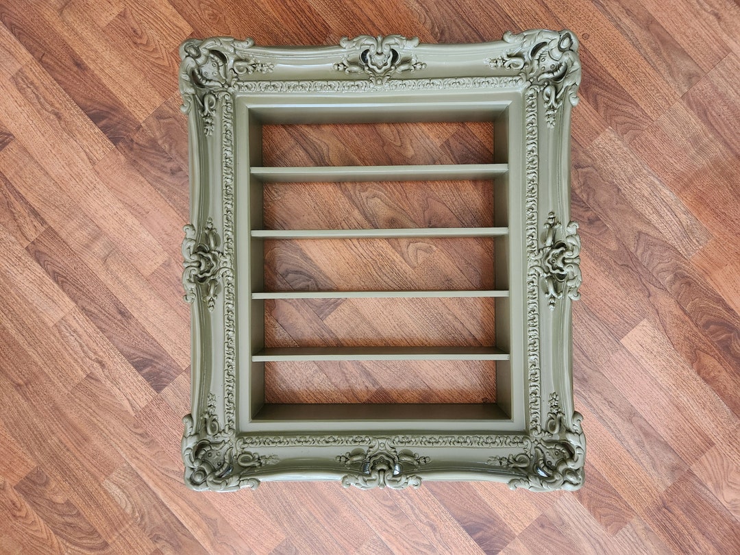 20x24 Sage Green Wall Frame Display With Shelves, Nail Polish Display ...