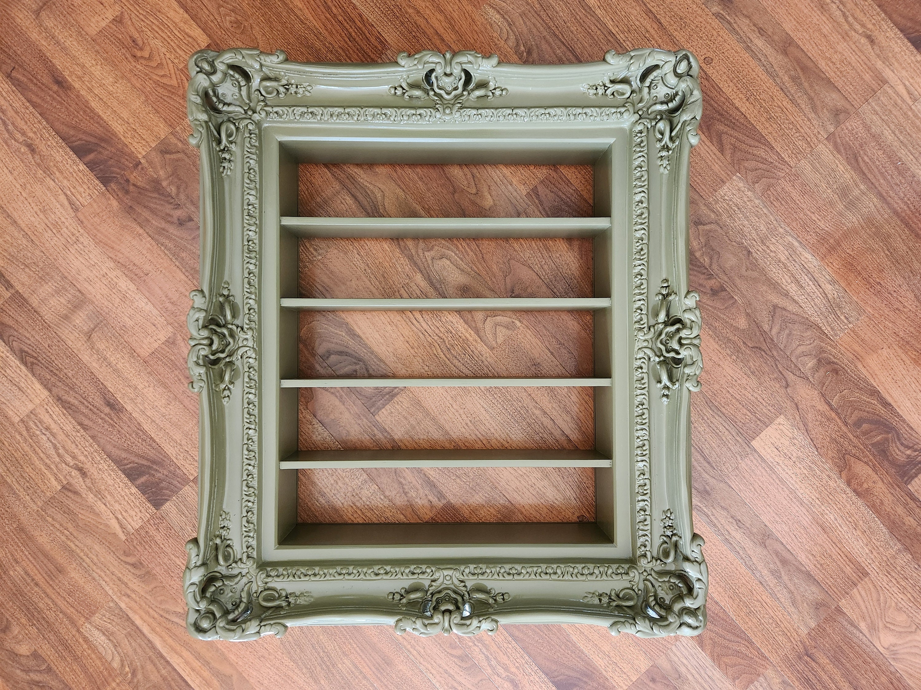 Sage Green Ornate Wall Display Shelf: Essential Oil, Spice Rack (20x24 ...