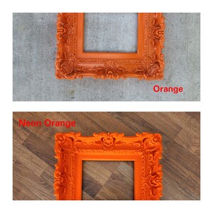 Neon Orange Baroque Picture Frame: Handmade Ornate Wall Art (8x10) - Etsy