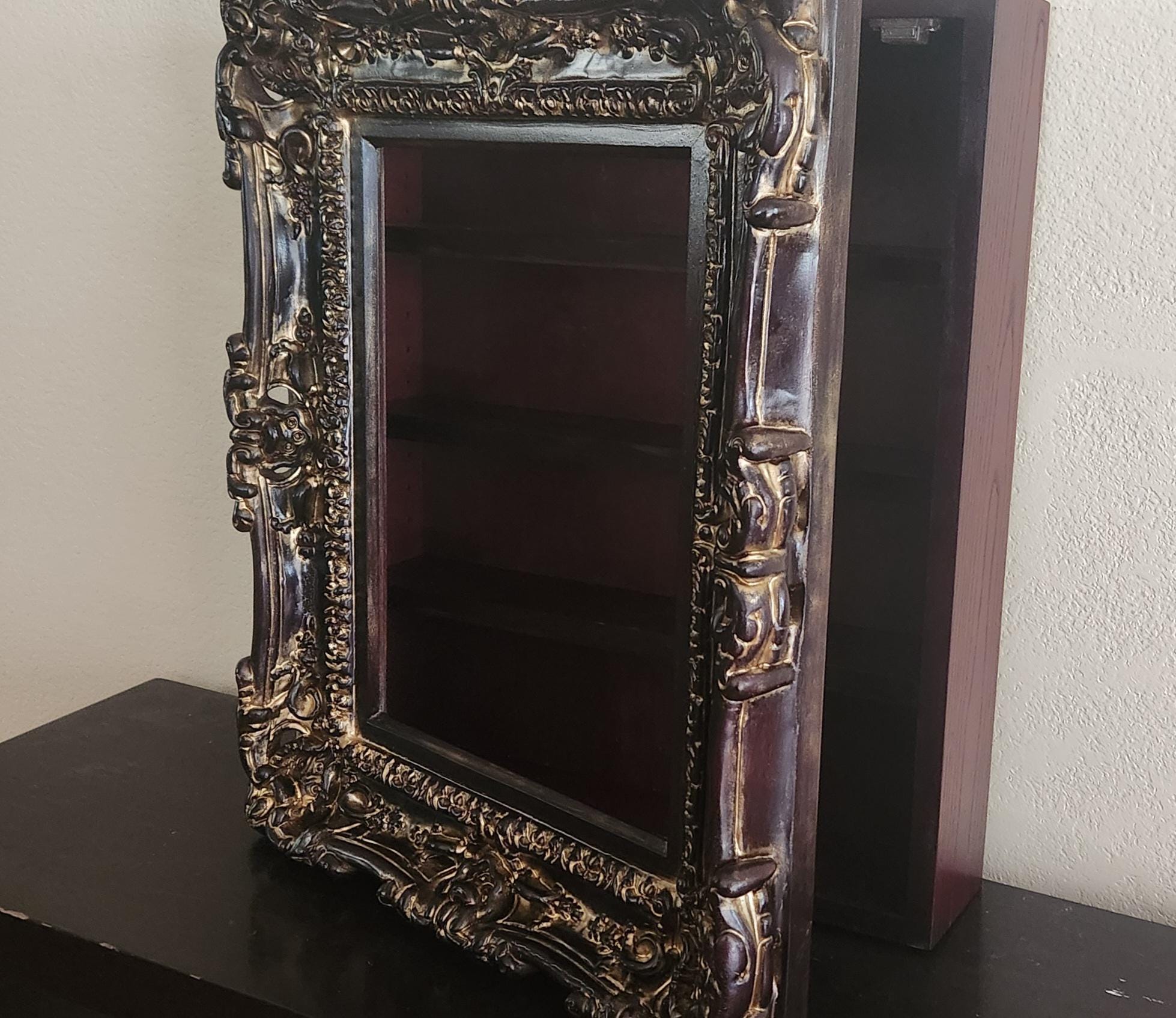 Baroque Wall Mahogany Frame Shadow Box: Essential Oil, Spice, Nail ...
