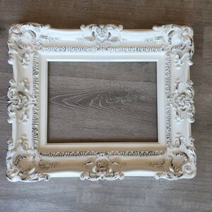 12x16 Vintage Picture Frame, Shabby Chic White Stylish Frame, Ornate ...