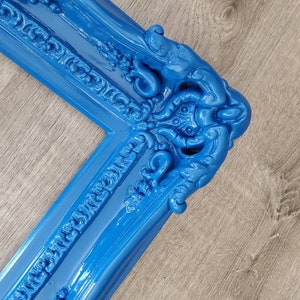 16x20 Bright Blue Picture Frame, Baroque Colorful Fancy Photo Frame ...