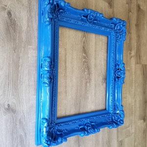 16x20 Bright Blue Picture Frame, Baroque Colorful Fancy Photo Frame ...