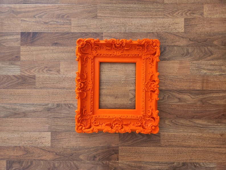 Neon Orange Baroque Picture Frame: Handmade Ornate Wall Art (8x10) - Etsy