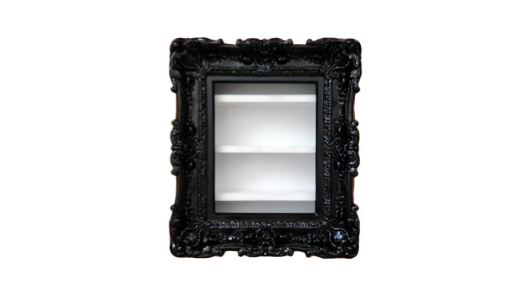 Baroque Black Wall Shadow Box Shelf: Shabby Chic Essential Oil & Spice ...