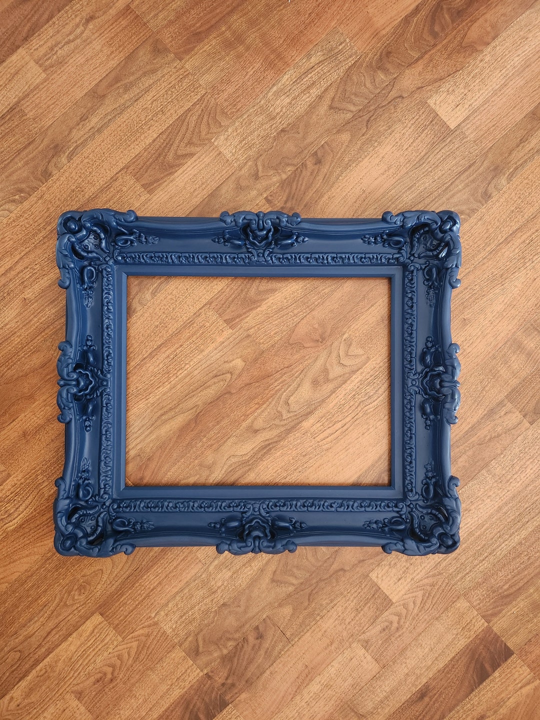 16x20 Blue Picture Frame, Baroque Photo Frame, Ornate Mirror, Modern ...