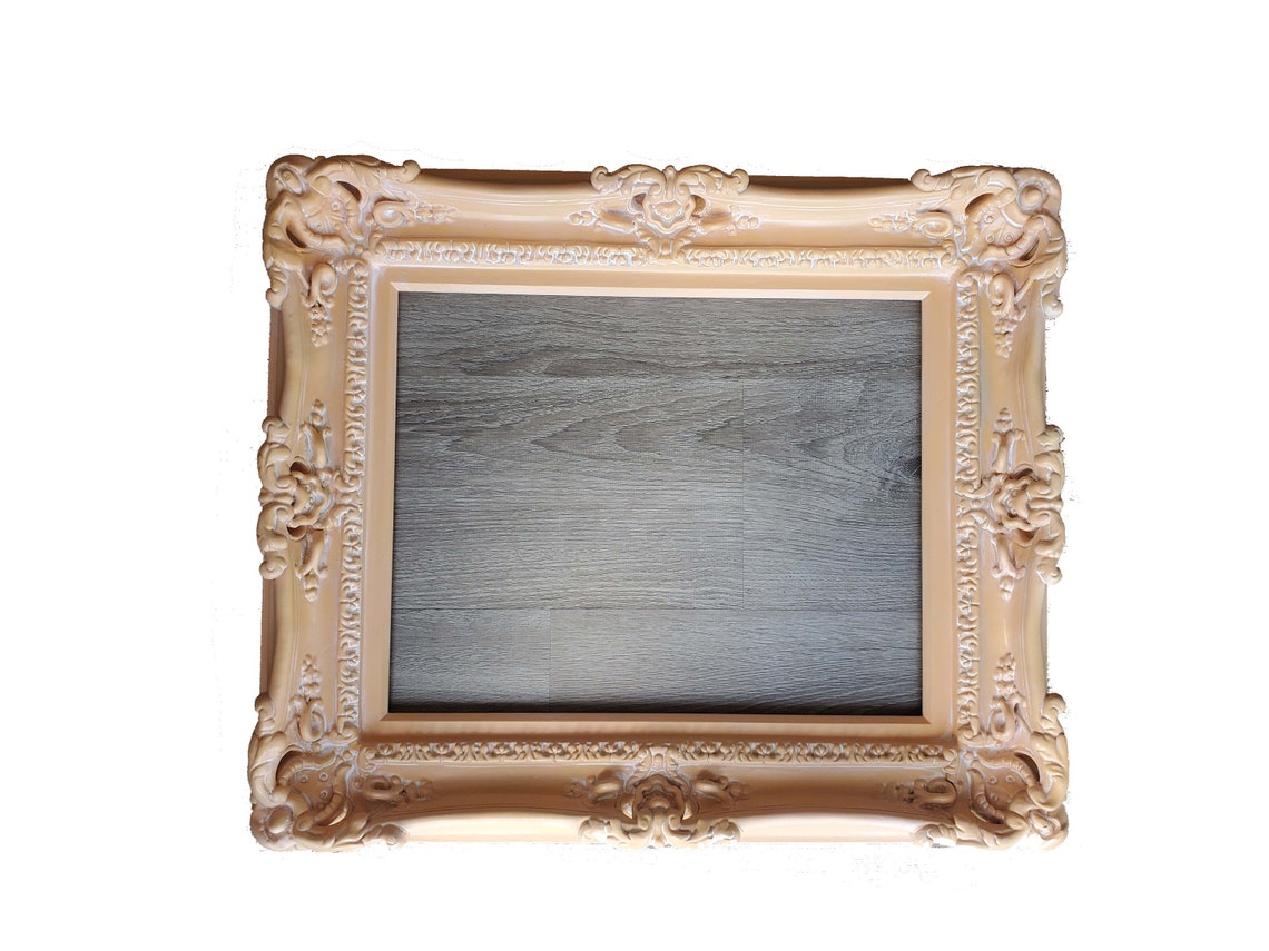 16x20 White Wash Peach Ornate Mirror Frame Wall Baroque - Etsy