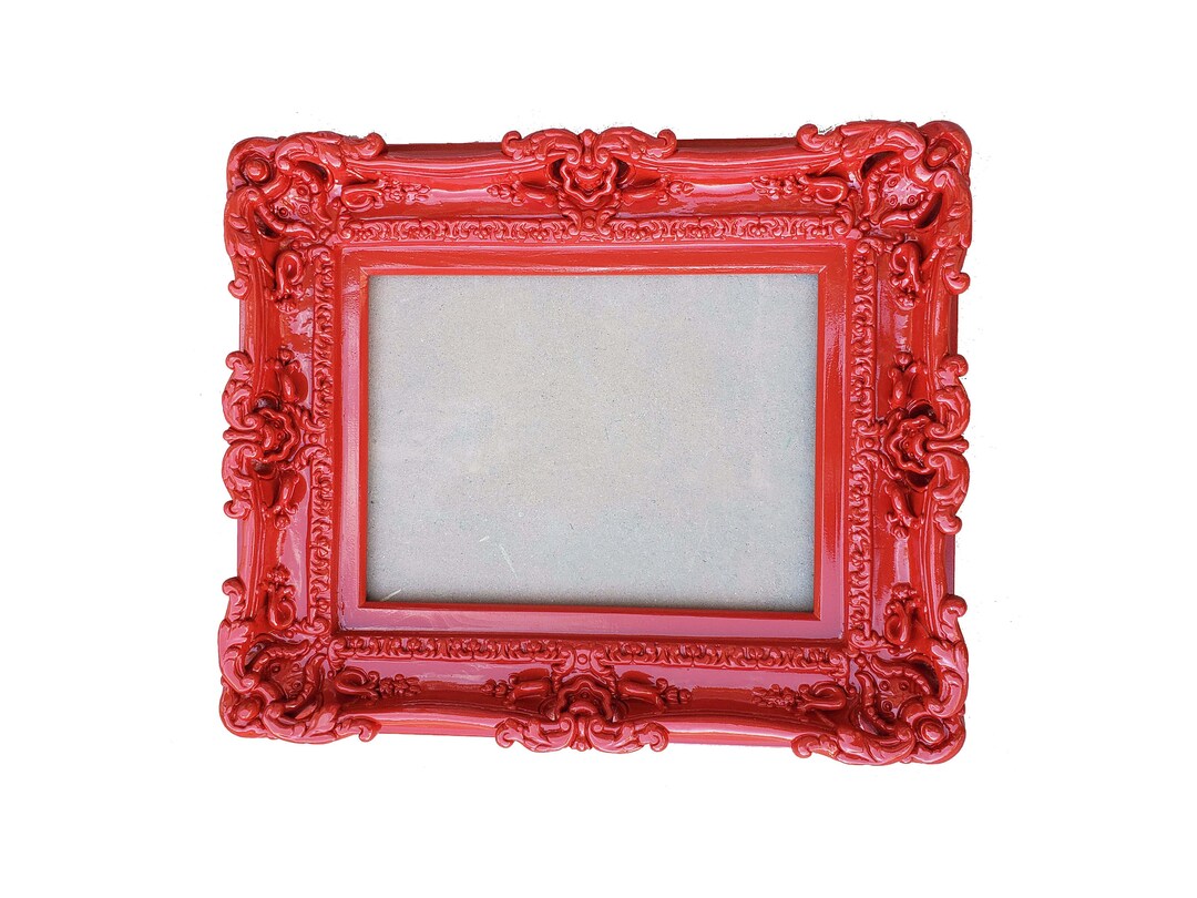 12x16 Bright Red Ornate Picture Frame, Ornate Baroque Style Mirror ...