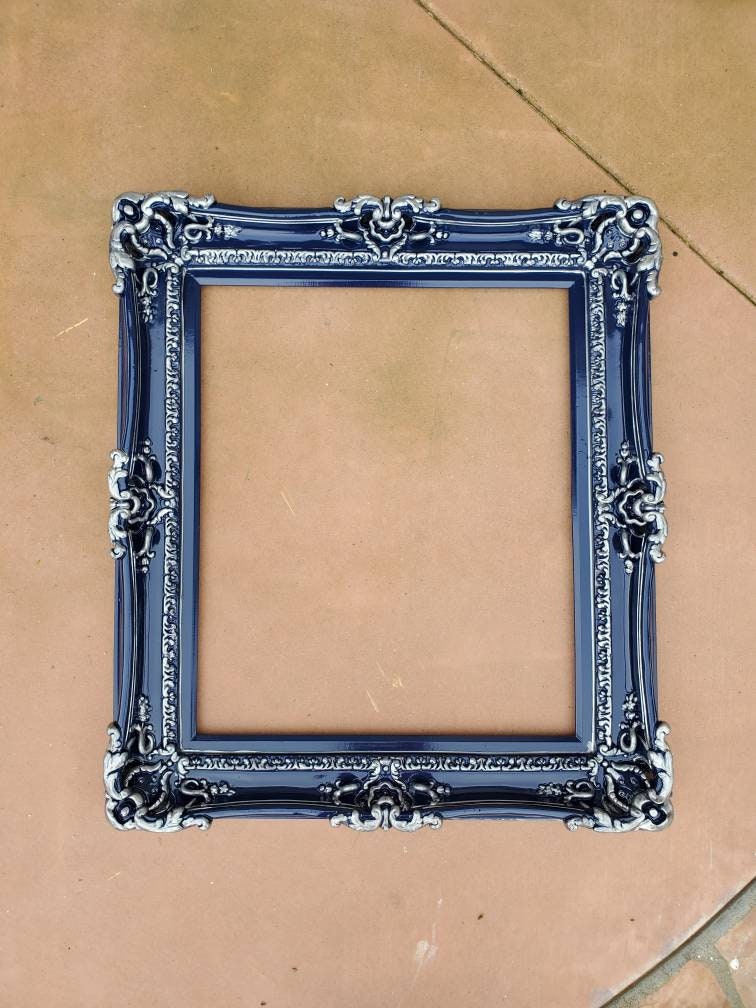 16x20 Navy Blue Picture Frame Baroque Frames Shabby Chic | Etsy