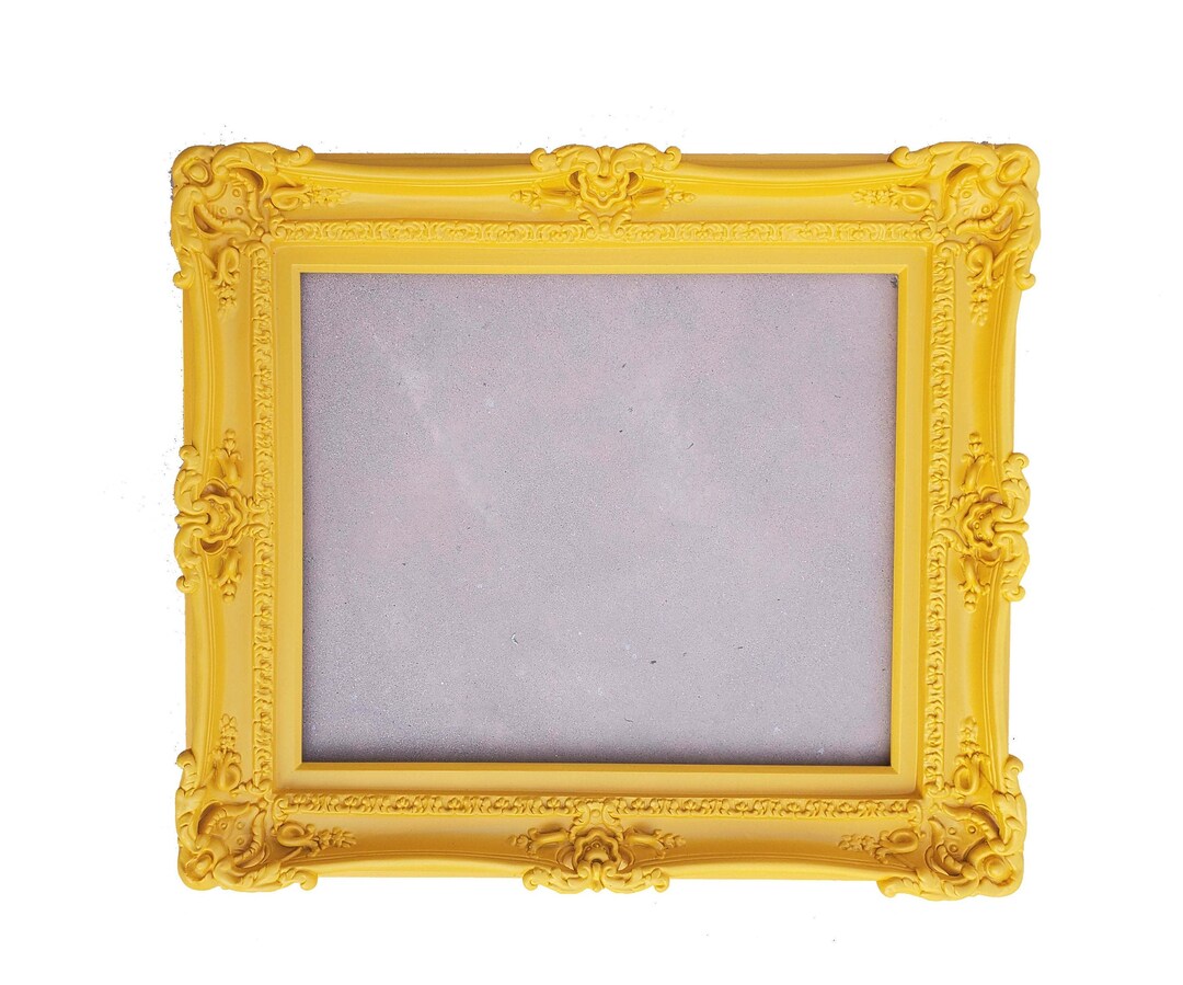 16x20 Bright Yellow Picture Frame, Baroque Ornate Mirror, Shabby Chic ...