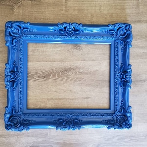 16x20 Bright Blue Picture Frame, Baroque Colorful Fancy Photo Frame ...