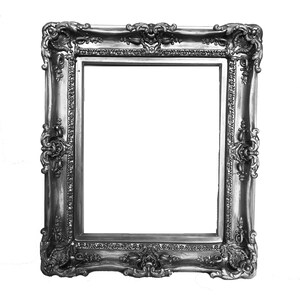 16x20 Vintage Silver Frame, Distressed Picture Frame, Baroque Frame ...