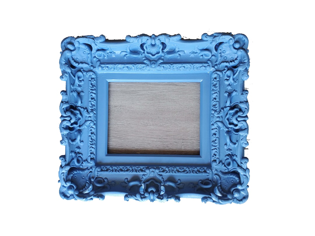 8x10 Blue Picture Frame, Baroque Art Wall Cottage Chic Frame, Photo ...