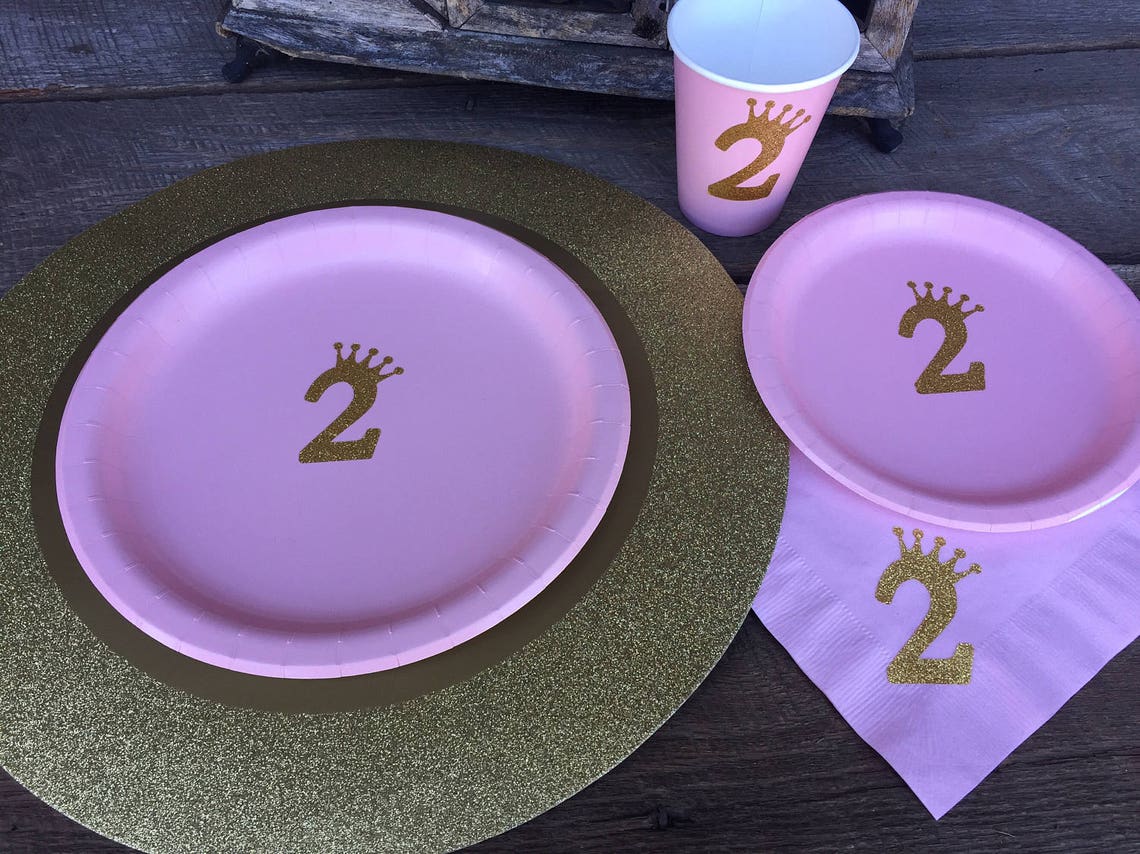 Second Birthday Pink and Gold Glitter 2 Princess | Etsy