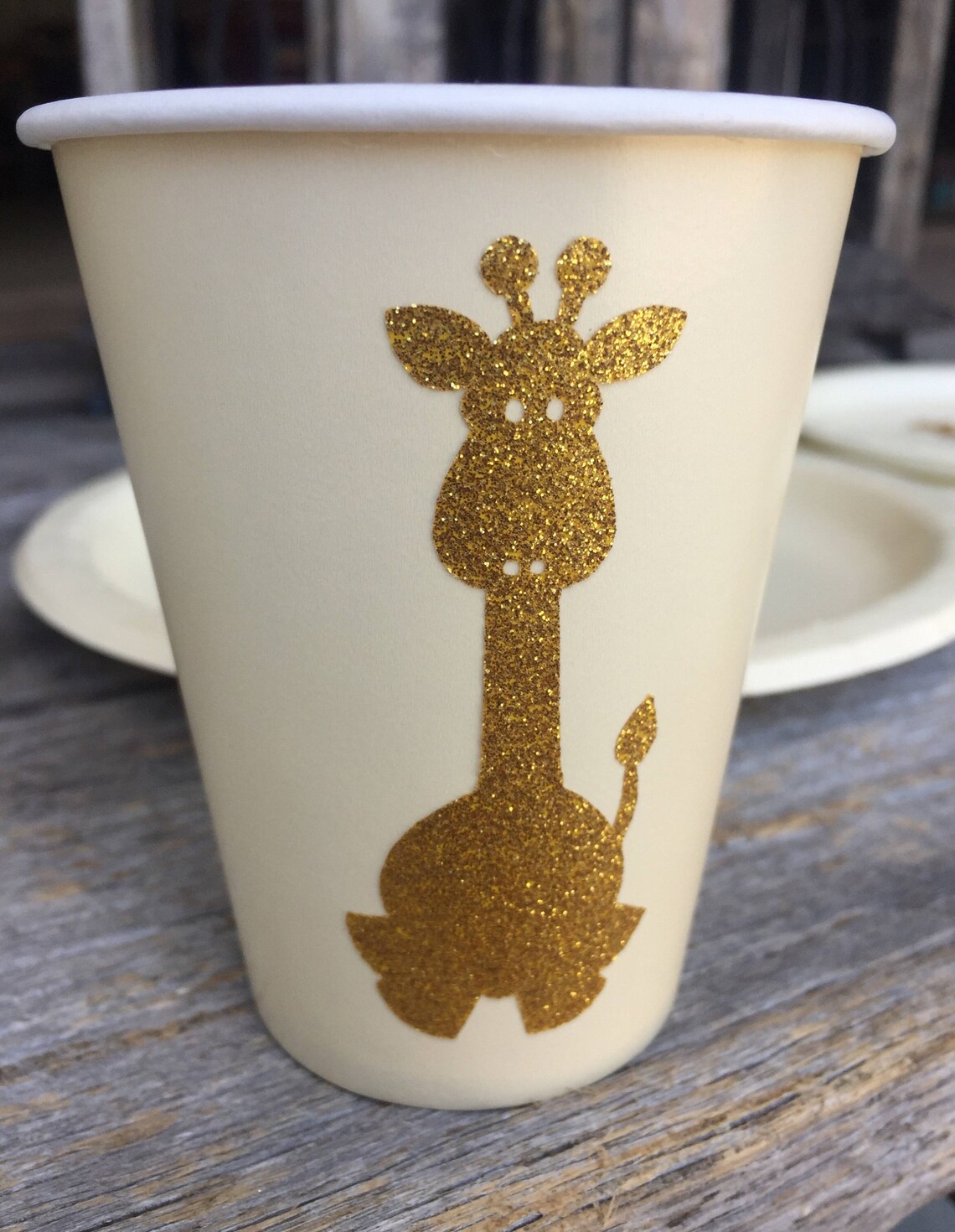 Giraffe Party, Giraffe Cups, Plates, Napkins, Giraffe Gold Glitter ...