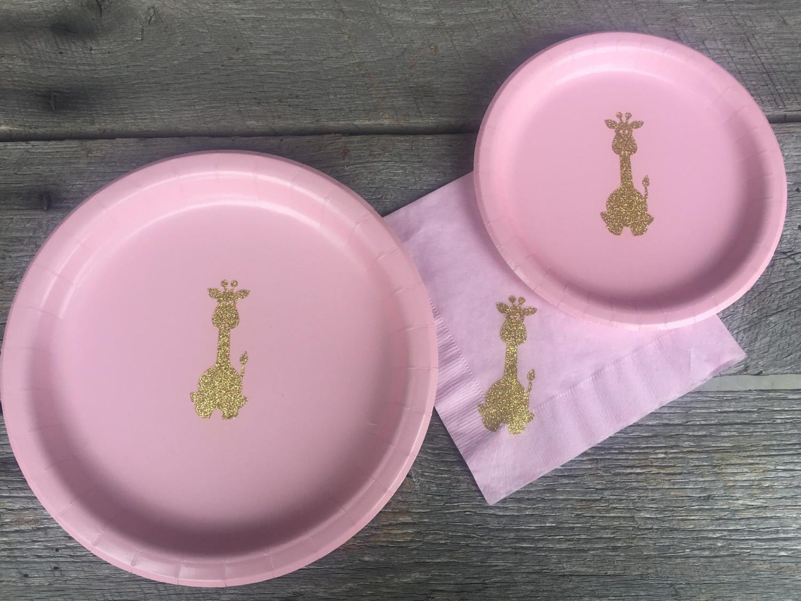 Giraffe Party, Giraffe Cups, Plates, Napkins, Giraffe Gold Glitter ...