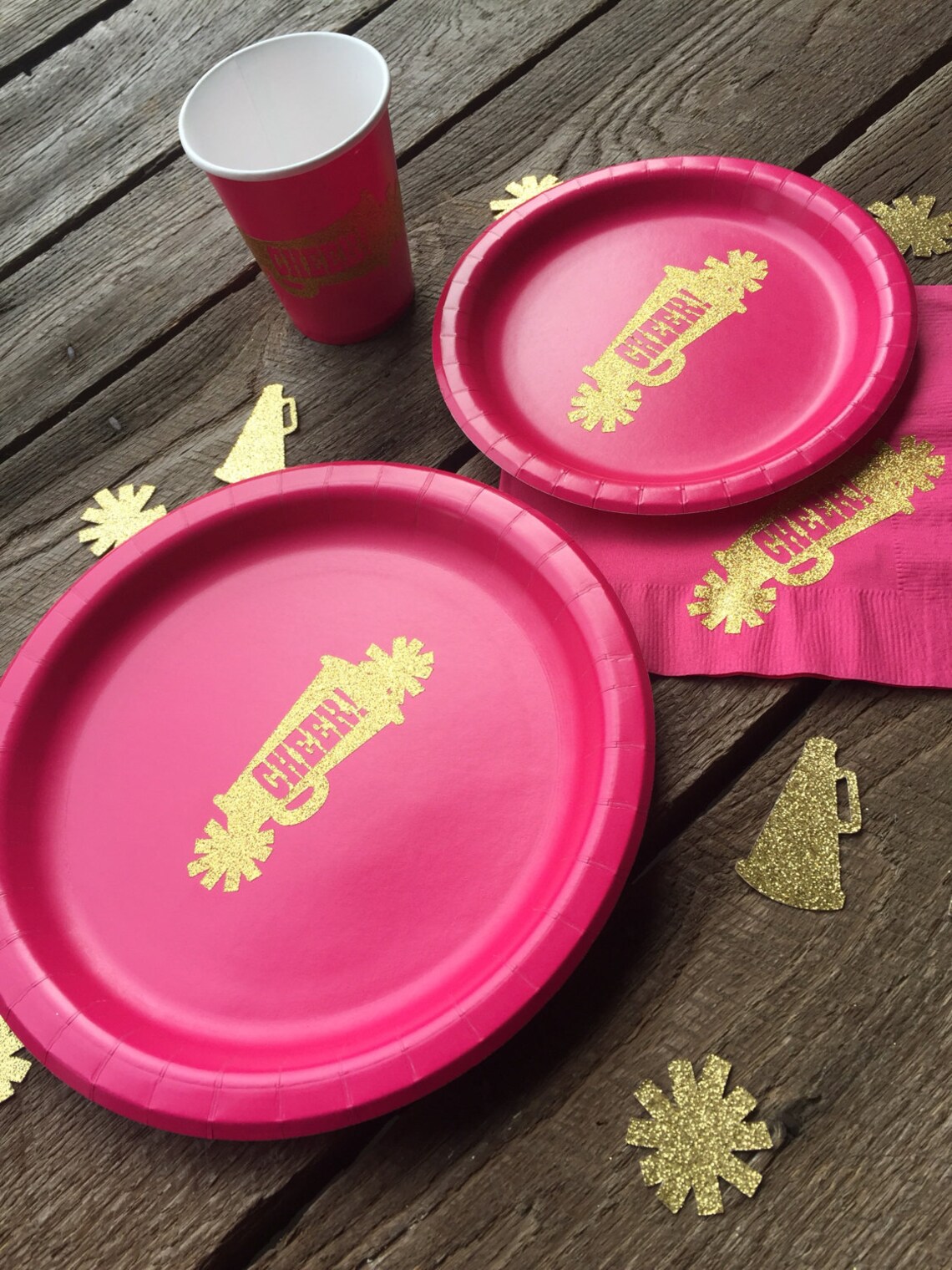 Gold Glitter Cheer Confetti, 50 Pieces, Cheer Party, Cheerleader, Pom ...