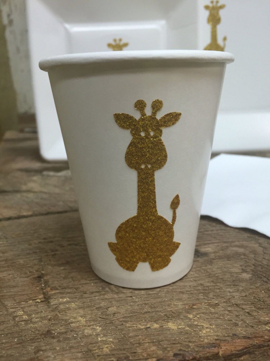 Giraffe Party Giraffe Cups Plates Napkins Giraffe Gold | Etsy
