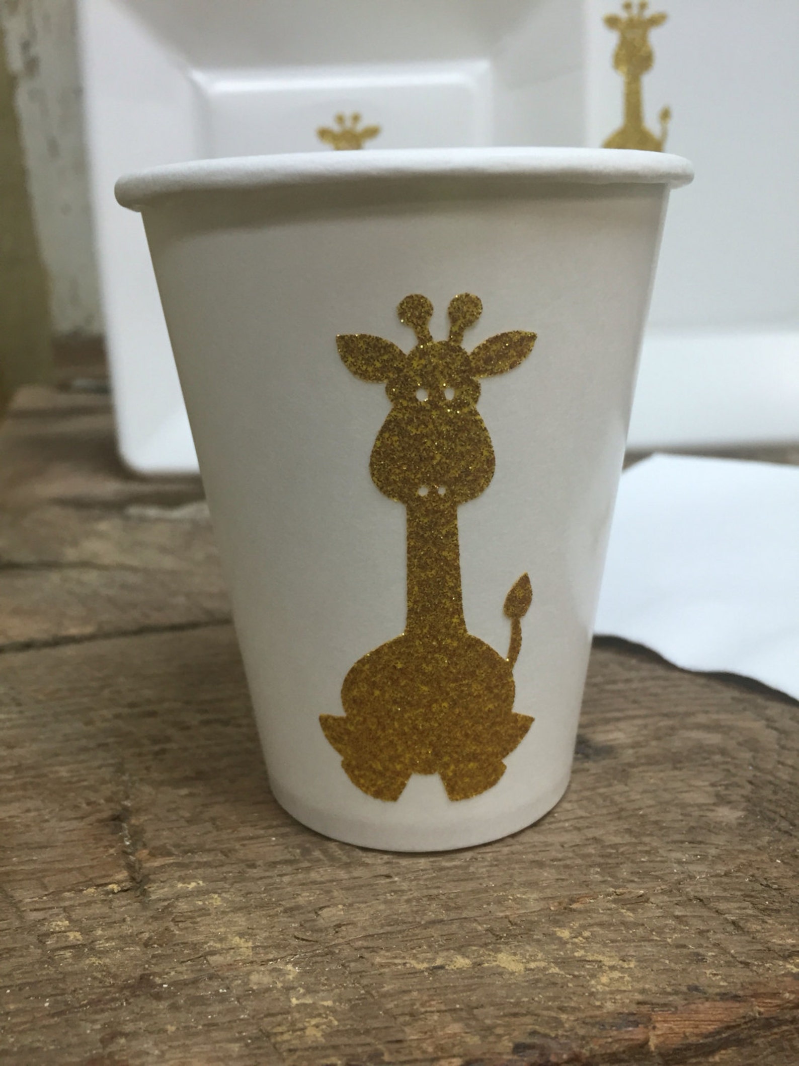 Giraffe Party Giraffe Cups Plates Napkins Giraffe Gold - Etsy