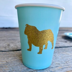 English Bulldog Cups, Plates and Napkins, Dog Birthday Party, Dog ...