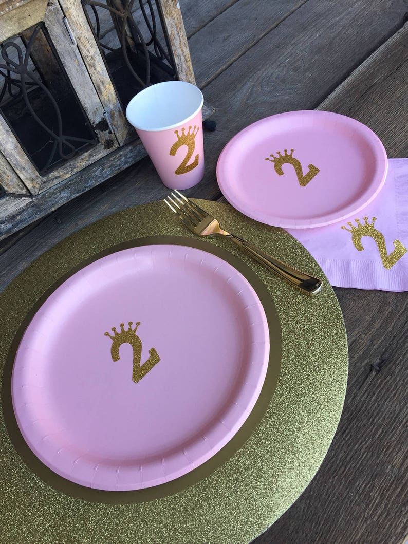 Second Birthday Pink and Gold Glitter 2 Princess - Etsy