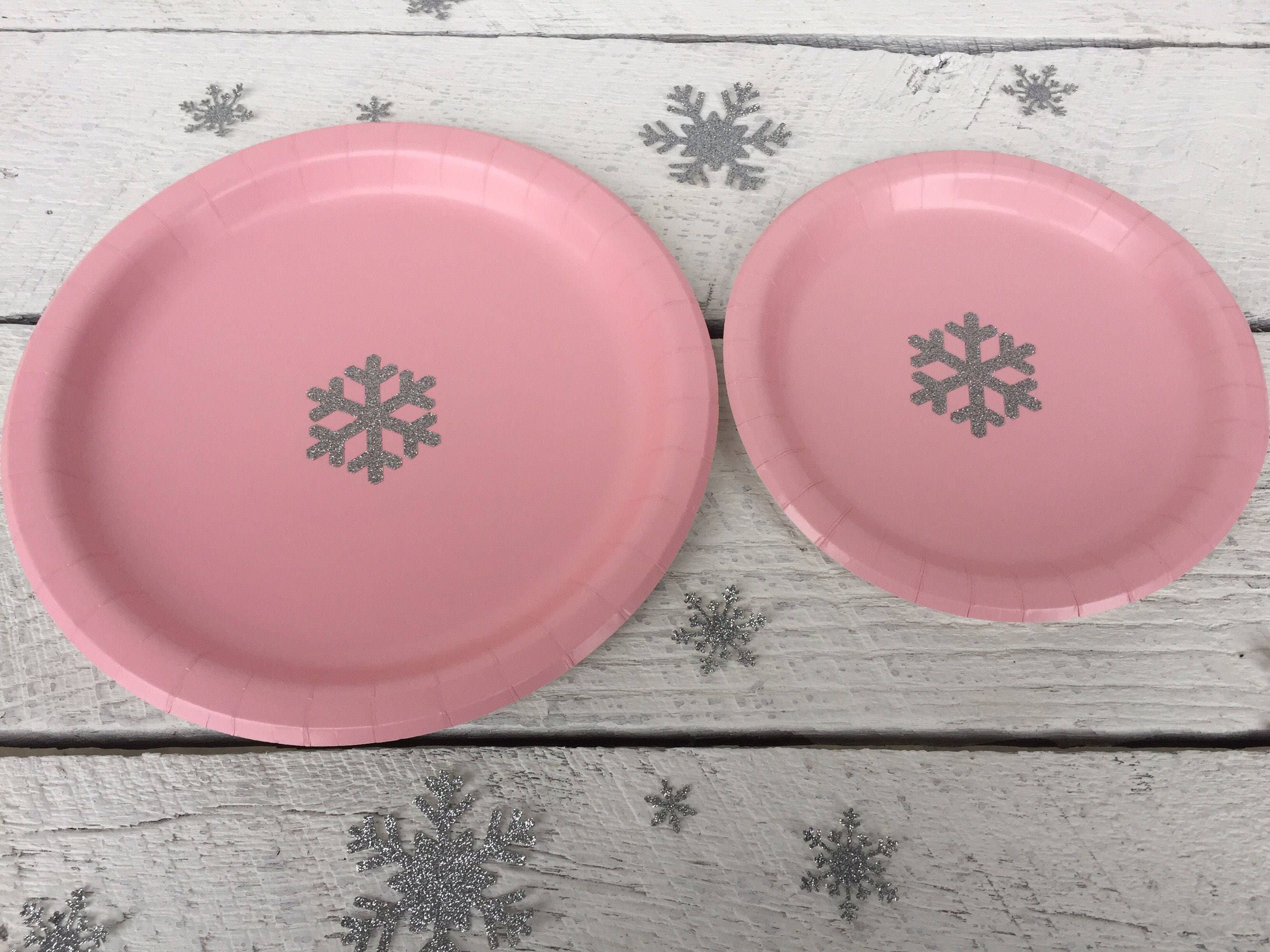 Pink and Silver Snowflake Cups, Plates, and Napkins, Winter Wonderland ...