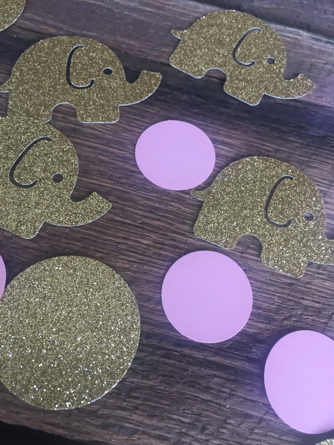 Pink and Gold Glitter Elephant Confetti 50 Pieces Elephant | Etsy