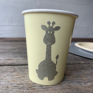 Giraffe Party, Giraffe Cups, Plates, Napkins, Giraffe Silver Glitter ...